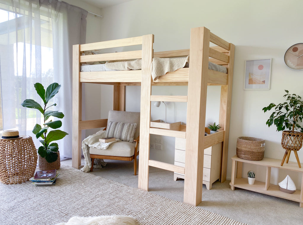 Classic loft bed PINE | Magic of wood NZ premium beds & bunk beds