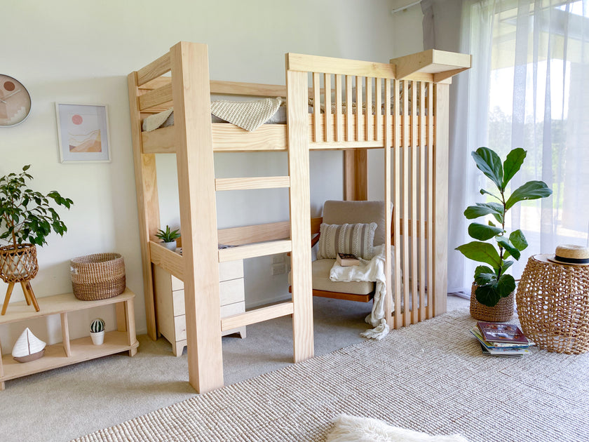 Scandinavia loft bed PINE – Magic of wood NZ