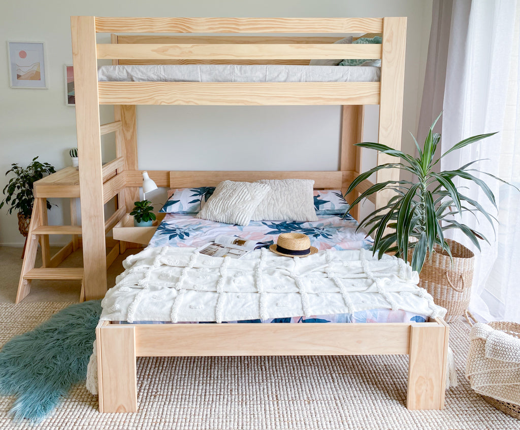Family Classic T-shaped bunk bed PINE | Magic of wood NZ premium beds ...