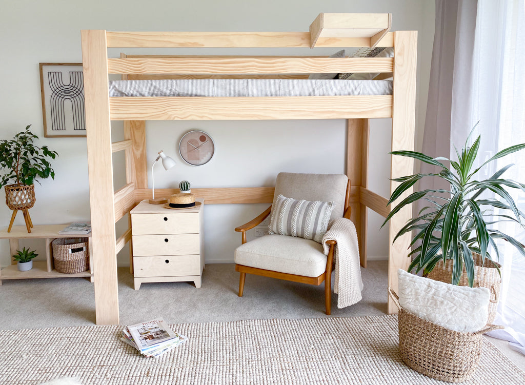 Classic loft bed PINE | Magic of wood NZ premium beds & bunk beds