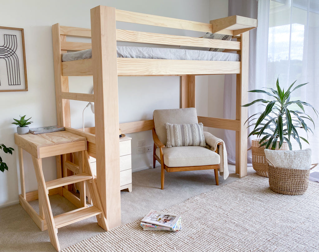 Classic loft bed PINE – Magic of wood NZ