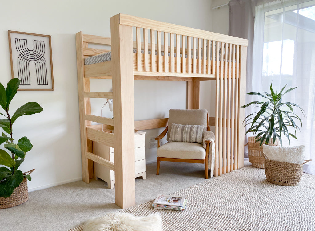 Scandinavia loft bed PINE | Magic of wood NZ premium beds & bunk beds