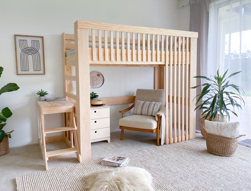 Scandinavia loft bed PINE | Magic of wood NZ premium beds & bunk beds