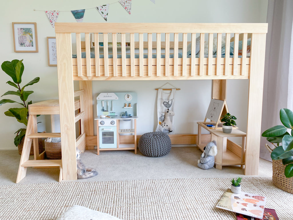 LOW Loft beds PINE – Magic of wood NZ