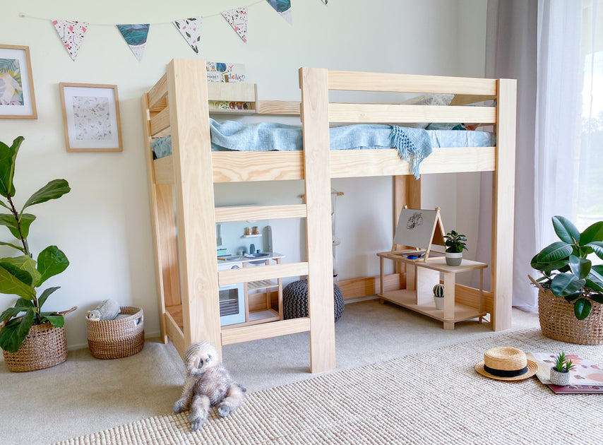 Classic LOW loft bed PINE – Magic of wood NZ