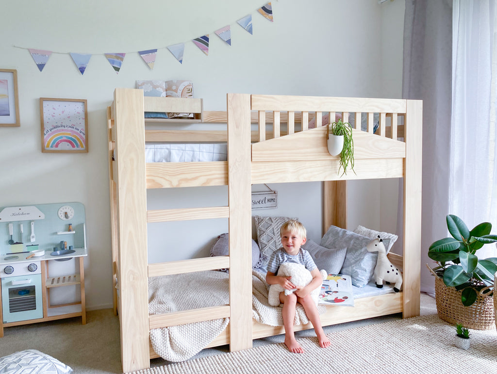 Cozy LOW bunk bed PINE | Magic of wood NZ premium beds & bunk beds