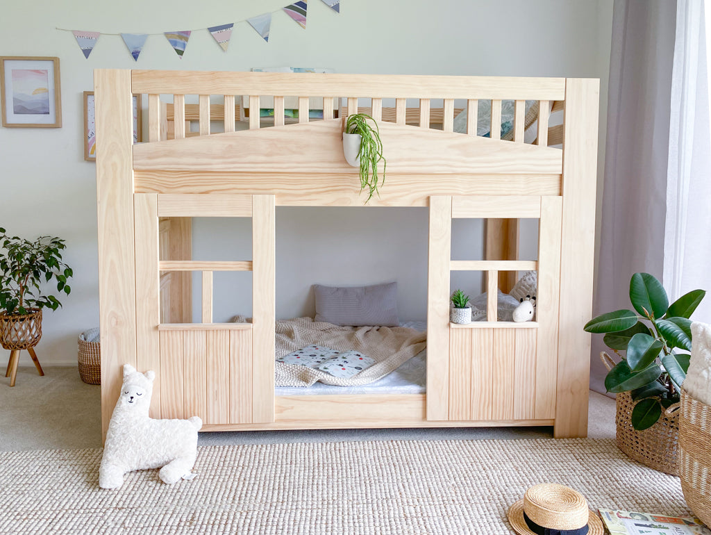 Cottage LOW bunk bed PINE – Magic of wood NZ