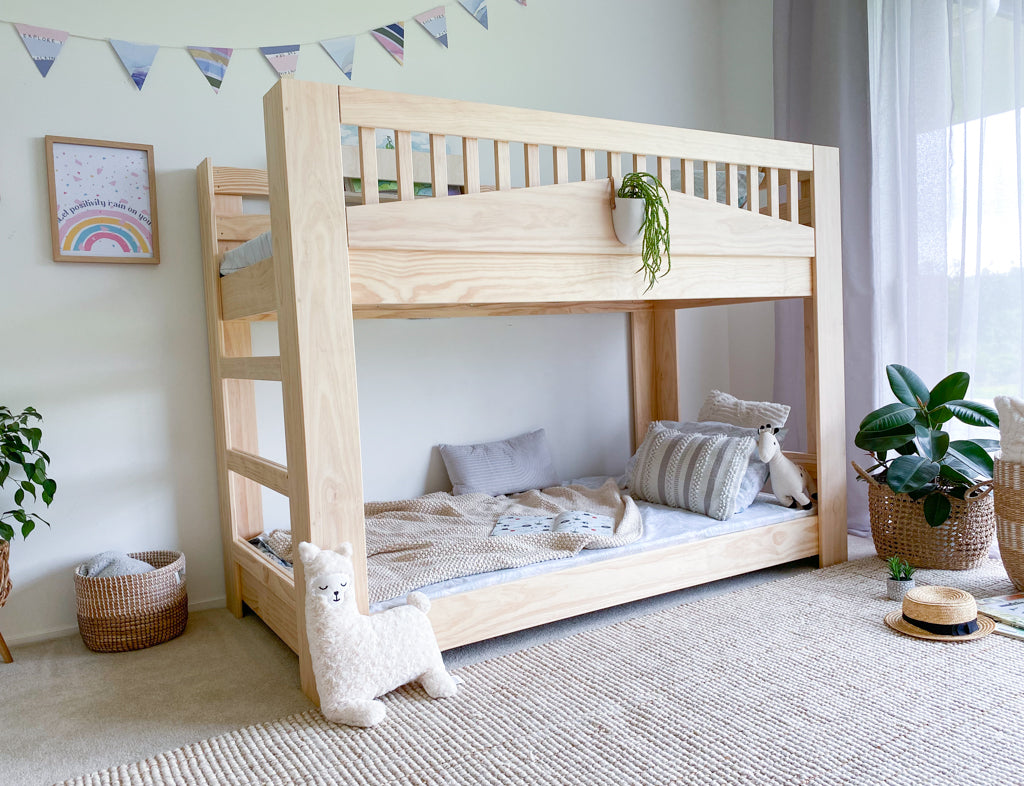 Cozy LOW bunk bed PINE | Magic of wood NZ premium beds & bunk beds