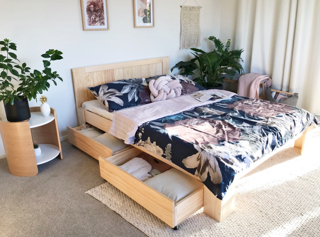 Solid Double bed PINE | Magic of wood NZ